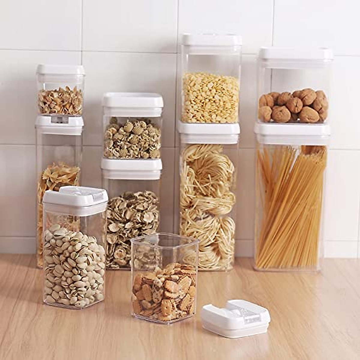 PDGJG PP Plastic Food Storage Container 0.5L 0.8L 1.2L Seal Cereal Jar Dried Fruit Jam Storage Box Easy Lock Lids To Keep Food Fresh (Size : 1.2L)