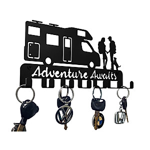 HeavenlyKraft Key Holder for Wall Adventure Awaits Key Holder Wall Mounted Key Holder Keychain Holder Keychain Hanger Metal Key Holder Key Rack for Wall Metal Key Rack for Entryway, Hallway