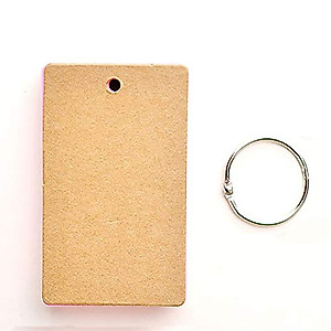 300Pcs Multicolor Kraft Paper Blank Flash Cards Study Cards Note Cards with Binder Ring for Bookmark/DIY Greeting Card/Index Card Stock for School Home Office Use, 90 * 55MM