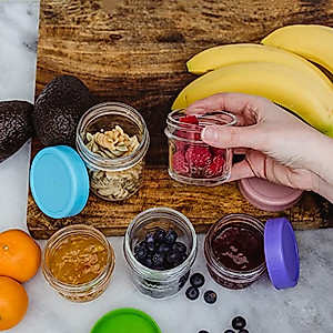 WeeSprout Glass Baby Food Storage Jars - 12 Set, 4 oz Baby Food Jars with Lids, Freezer Storage, Reusable Small Glass Baby Food Containers, Microwave & Dishwasher Friendly, for Infants & Babies