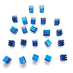 3D Printer Heatsink Kit + Thermal Conductive Adhesive Tape, Cooler Heat Sink Cooling TMC2130 TMC2100 A4988 DRV8825 TMC2208 Stepper Motor Driver Module (22pcs)