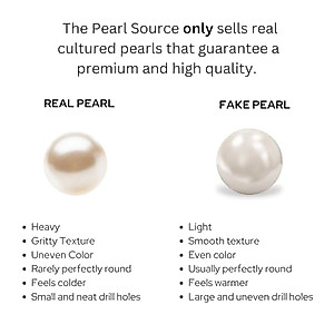 The Pearl Source White Akoya Japanese Pearl Necklace for Women - 14k Gold Pearl Strand Necklace | 18in Long Pearl Necklace with Genuine Cultured Pearls, 7.5-8.0mm