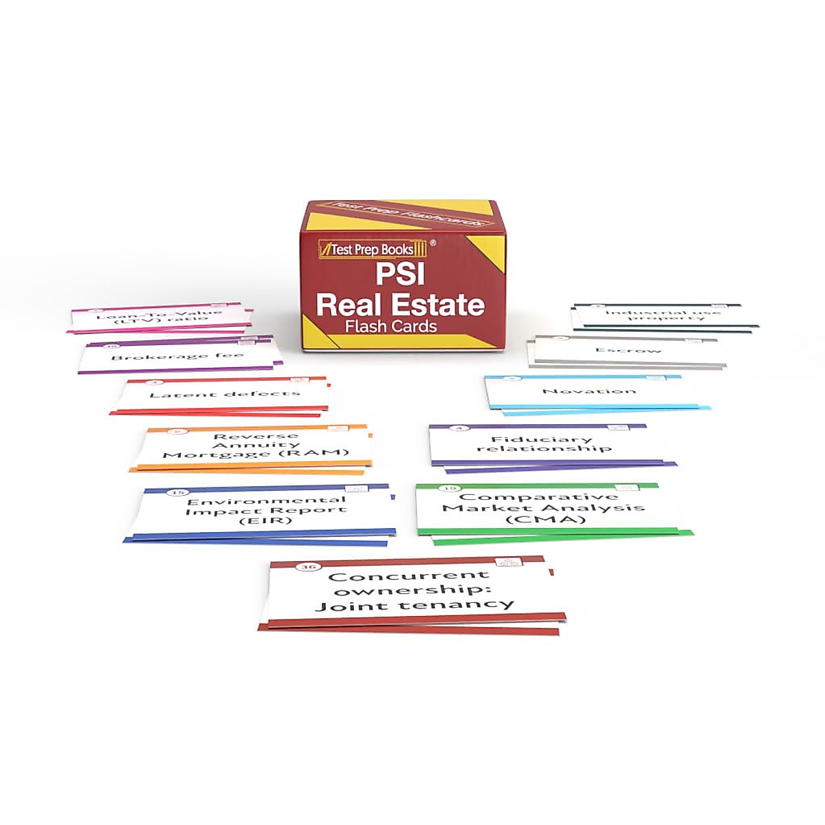 PSI Real Estate Exam Prep Study Cards: PSI Real Estate Review with Practice Test Questions for The National License [Full Color Cards]