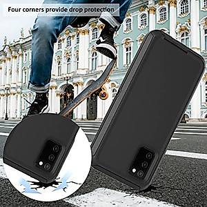 Compatible with Samsung Galaxy A02s Case,with Screen Protectors,Heavy Duty Rugged Shockproof Full Body Protection Kickstand Case with Belt Clip Holster for Samsung Galaxy A02s (Black)