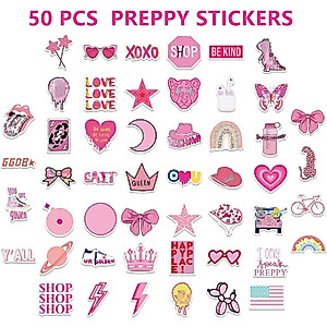YZEASYPINK 120 Pcs Preppy Wall Collage Kit Aesthetic Pictures,Trendy Pink Photo Collage Kit,Preppy Room Decor Aesthetic,Preppy Things for Teen Girls,Cute Posters for posters for room aesthetic
