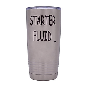 Rogue River Tactical Funny Starter Fluid Large 20 Ounce Travel Tumbler Mug Cup w/Lid Vacuum Insulated Hot or Cold Sarcastic Dad Father For Men Him