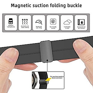 Galaxy Watch 6 5 4 Bands 44mm 40mm/Galaxy Watch 5 Pro Bands 45mm,Sport Band Compatible for Samsung Galaxy Watch 6 4 Classic Bands,20mm Adjustbale Soft Silicone Replacment Wristband for Women Men Girl (Black)