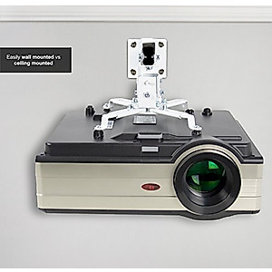 VIVO Universal Adjustable Wall Ceiling Projector Mount Bracket, Extendable Length Projection, White, MOUNT-VP06W