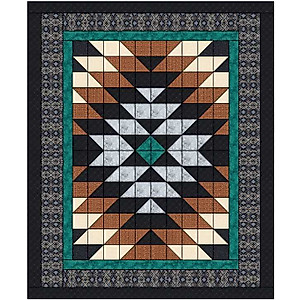 Material Maven Precut Quilt Kit South by Southwest with Benartex Fabrics Twin Size, Multi Color, 90Inx90In