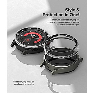 Ringke Inner Bezel Styling [Stylish Stainless Steel Frame] Compatible with Samsung Galaxy Watch 5 Pro Case, Anti Scratch Protector Adhesive Inner Cover Accessory - 45-IN-02 (ST) Black