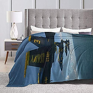 Minalo Personalized Custom Throw Blanket,Blue Angels Airplane Aircraft,Soft Comfortable Plush Blanket for Sofa Bedroom Travel Fluffy Blanket 40"X50"