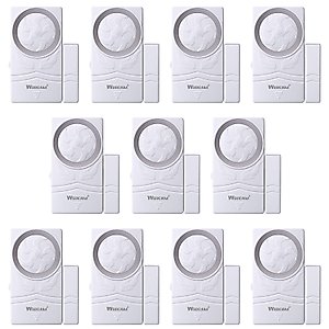WSDCAM Door and Window Alarm for Home Wireless Alarm Security System Magnetic Alarm Sensor Close Door Reminder Loud 110 dB, 4-in-1 Mode Window Alarms 10 Pack