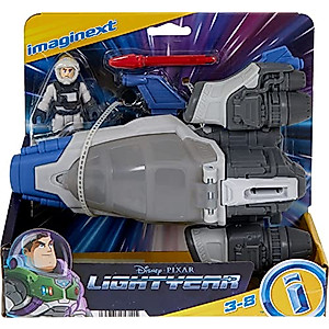 Disney and Pixar Lightyear Toys, Imaginext Hyperspeed Explorer XL-01 Spaceship & Buzz Lightyear Figure Set for Pretend Play Ages 3-8 Years