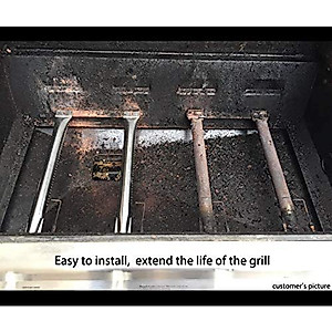 Hongso Repair Kit Replacement Parts for Sunbeam, Nexgrill, Grill Master 720-0697 Gas Grill Models Porcelain Steel Grill Grates, Stainless Steel Burner Tubes & Heat Plates