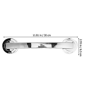 Gadpiparty Shower Grab Bar 12 Inch Cup Grab Bars for Bathroom Shower Removable Shower Safety Handle Heavy Duty Bathtub Grip for Seniors Elderly Strong Handrails No Drilling Silver