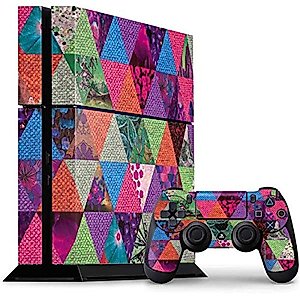 Skinit Decal Gaming Skin Compatible with PS4 Console and Controller Bundle - Originally Designed Quilted Spring Design