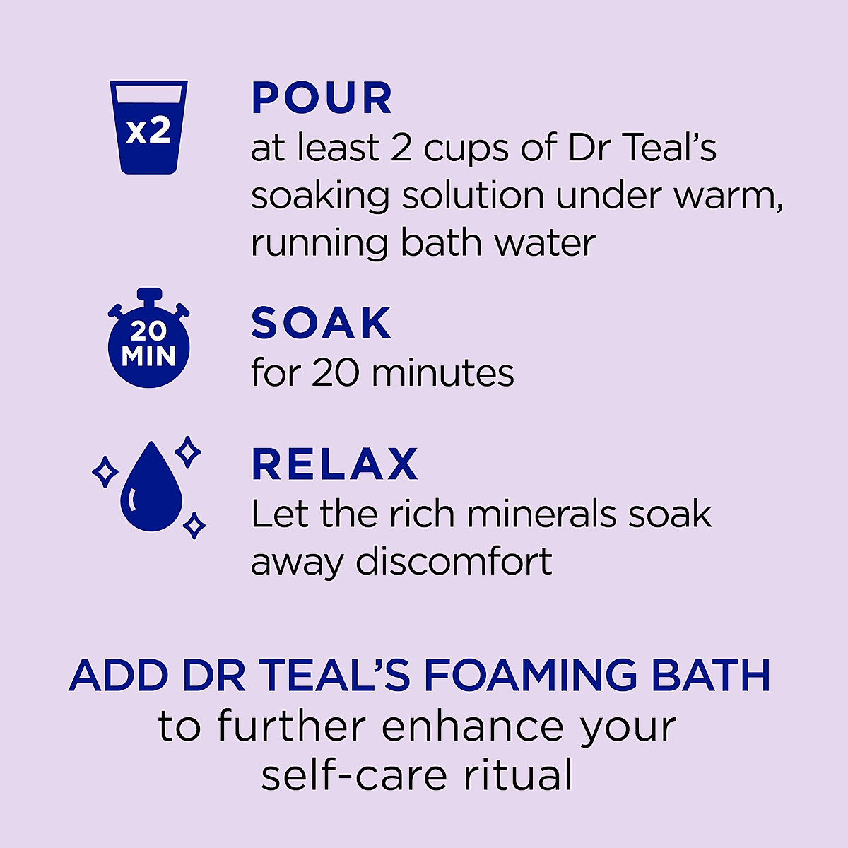 Dr Teal's Epsom Salt Soaking Solution and Foaming Bath with Pure Epsom Salt Combo Pack, Lavender (Packaging May Vary)