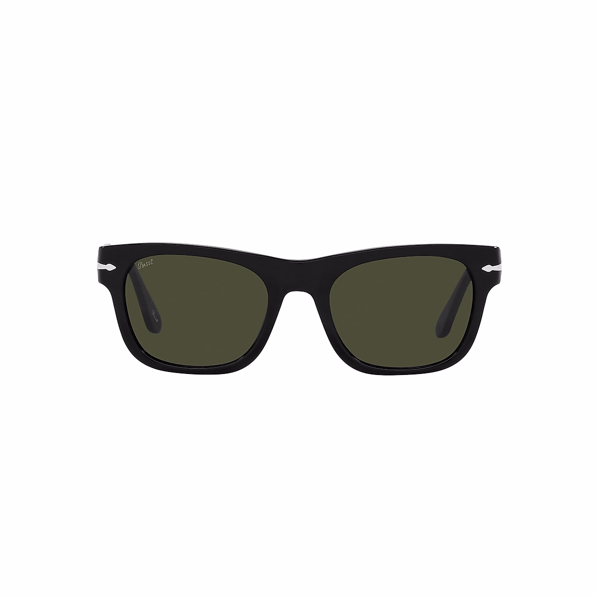 Persol PO3269S Square Sunglasses, Black/Green, 52 mm