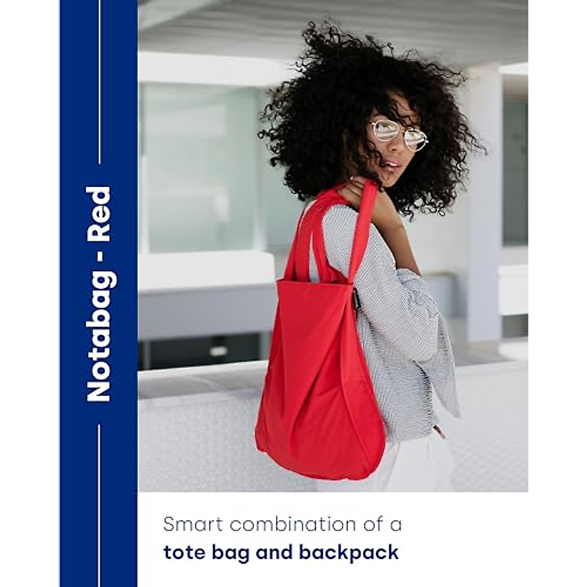 Notabag Original 2 in 1 Backpack and Bag (Red) – Backpack waterproof – reusable grocery bags foldable – clever design for more flexibility – backpack waterproof – grocery tote bag