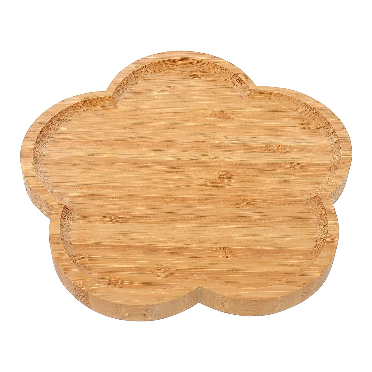Hemoton Wood Serving Tray Flower Shaped Dessert Plate Food Tray Dinner Plate Serving Platter Appetizer Plates for Steak Fish Seafood Cooking Baking Yellow