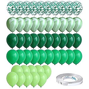 50 Pcs 10 Inch Agate Latex Balloons Green Balloon Colorful Balloons for Jungle Baby Shower Wedding Office Birthday Party Supplies