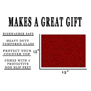 Red Violet Pattern Textured Marble Art Kitchen Glass Cutting Board Modern Decorative Gift Abstract Wavy Contrast Design