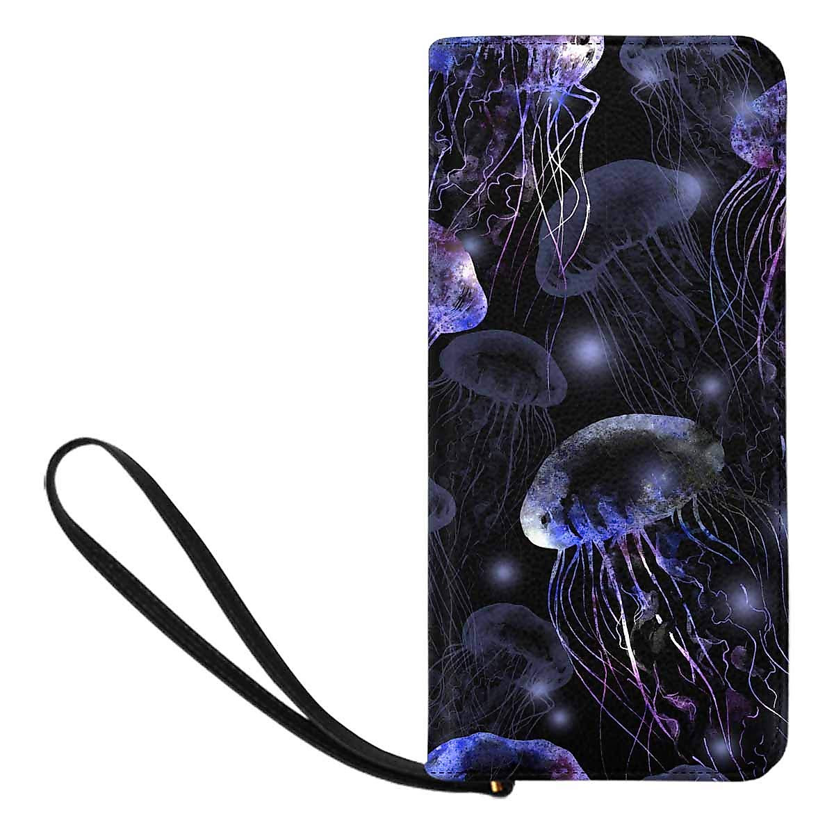 InterestPrint Women's Magical Space Jellyfish Under Water with Lights Cosmos Credit Card Wallet Clutch Purse, Huge Storage Capacity