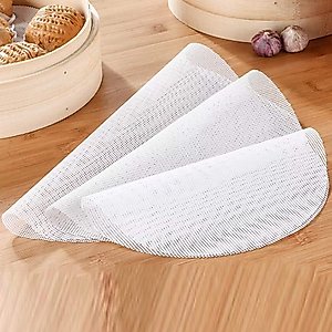 LONGFITE 3 Sizes Steamer Liner Silicone Mesh Mat Non Stick and Reusable, 8/10/12 Inch Mixed 3 Pack