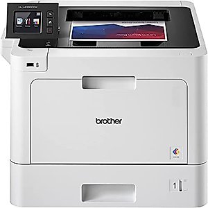 Brother Color Laser Printer HL-L83 Series for Business, 2.7" Color Touchscreen, Wireless Connectivity, Automatic Duplex Printing, Mobile Cloud Printing, NFC One-Touch Connection, White, W/USB Cable
