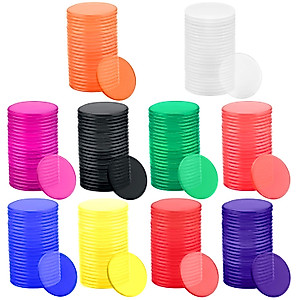 Coopay 300 Pieces 10 Colors Plastic Learning Counters Disks Bingo Chip Counting Discs Markers for Math Practice and Poker Chips Game Tokens,1Inch (Style 1)