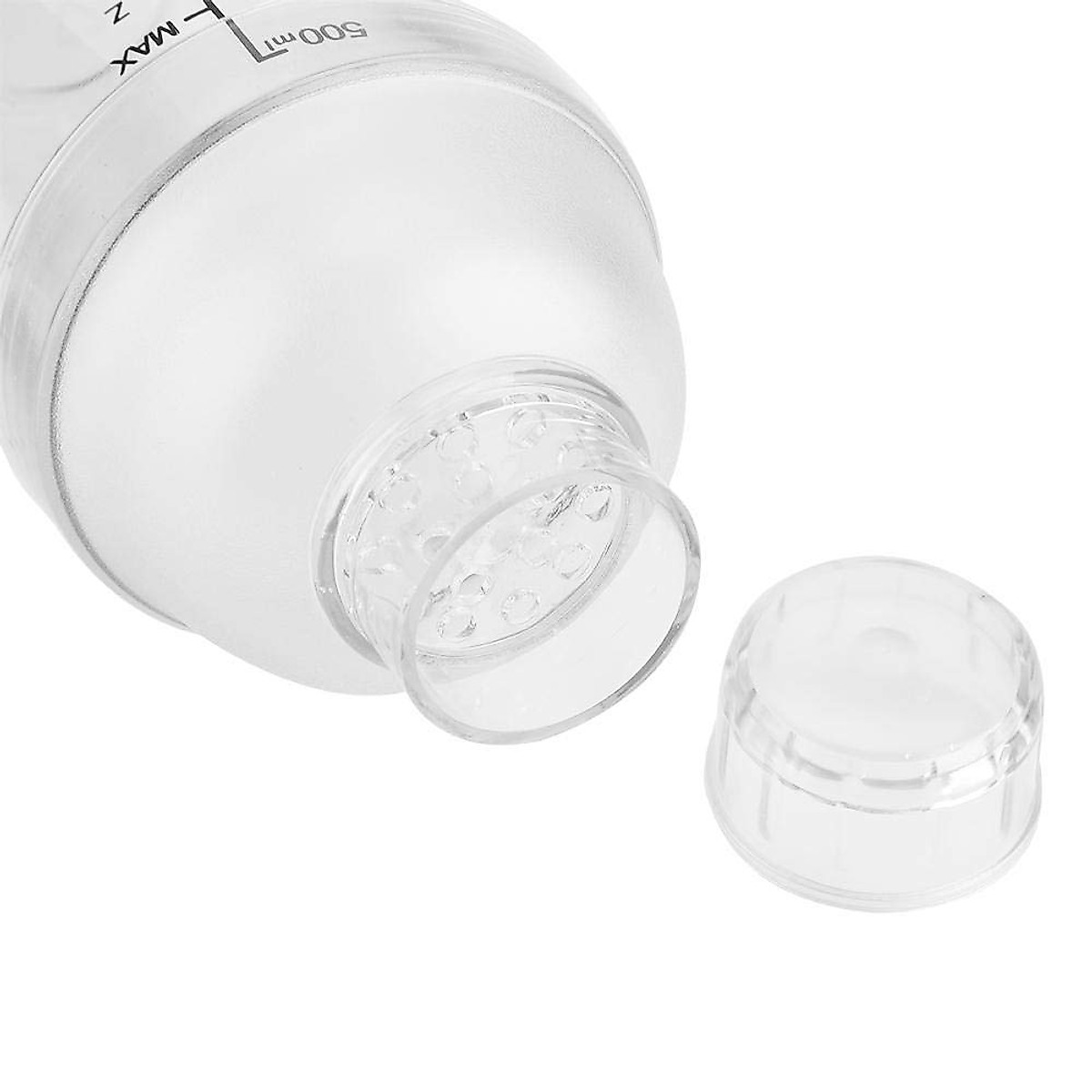 Plastic Cocktail Shaker, Drink Mixer Hand Shaker Cup with Scales, Anti-leaka Transparent PC Milk Tea Cocktail Drink Shaker Bar Tool (500ML)