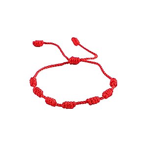 Evil Eye Bracelet for Women Men 7 Knot Lucky Bracelets Handmade Braided Bracelet Adjustable Family Friend Couple Protection Bracelet(A,red) (AMX2X0A7XLUS)