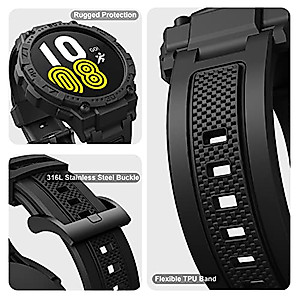 GELISHI Band with Case For Men And Women, Rugged Protective Quick Release Sport Wristband Compatible with Galaxy Watch 4/5, 40mm, Black