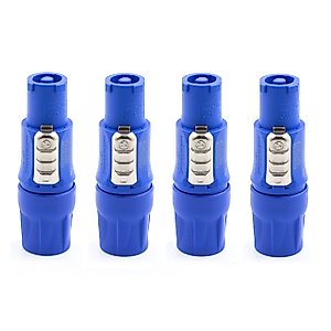 Neutrik NAC3FCA PowerCon Lockable Cable Connector for Professional Audio Equipment. Perfect for DJs, Musicians, High Power Amplifiers - 4 Pack