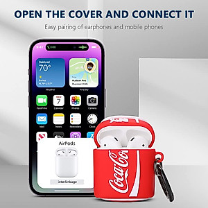 CULIPPA for AirPods 2 Case Cover for Airpods 2nd Generation Silicone Protective Case Cool Cartoon Skin Portable & Shockproof Design for Women Girls with Keychain for Apple Airpods 2/1 Charging Case