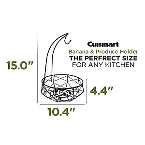 Cuisinart Stainless Steel Fruit Basket with Banana Hanger, Matte Black - Perfect Fruit Basket for Kitchen & Dining Tables to Showcase & Organize Fresh Produce - Sturdy Banana Holder with Fruit Storage