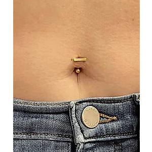 MODRSA Small Belly Button Ring Small Navel Ring Tiny Belly Button Ring Clicker Belly Button ring Petite Belly Ring Simple Gold