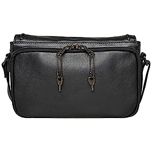 Lady Conceal Concealed Carry Parker Leather Crossbody - Handgun Carry Bag with Holster, RFID Blocking & Locking YKK Zippers