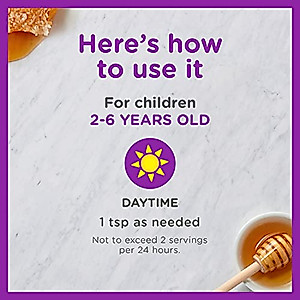 Zarbee's Kids Cough + Immune Daytime for Children 2-6 with Dark Honey, Vitamin D & Zinc, 1 Pediatrician Recommended, Drug & Alcohol-Free, Mixed Berry Flavor, 4FL Oz