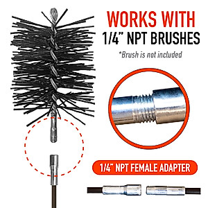 9-Foot Chimney Rod Extension Set - 3x3 Ft Durable Fiberglass Rods, 1/4" NPT Fittings