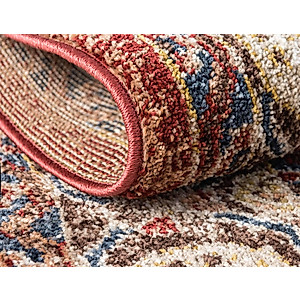 Unique Loom Utopia Collection Area Rug - Larissa (3' 3" x 5' 3" Rectangle, Terracotta/ Blue)