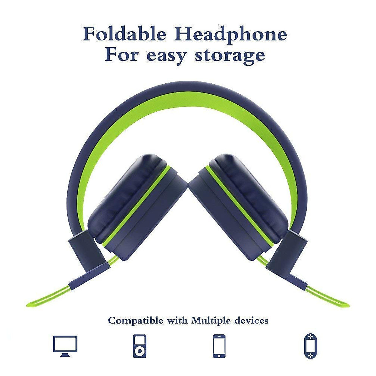 ELECDER Kids Headphones Bundle for Children Girls Boys Teens Foldable Adjustable On Ear Headphones 3.5mm Jack Compatible Cellphones Computer MP3/4 Kindle Airplane School Tablet