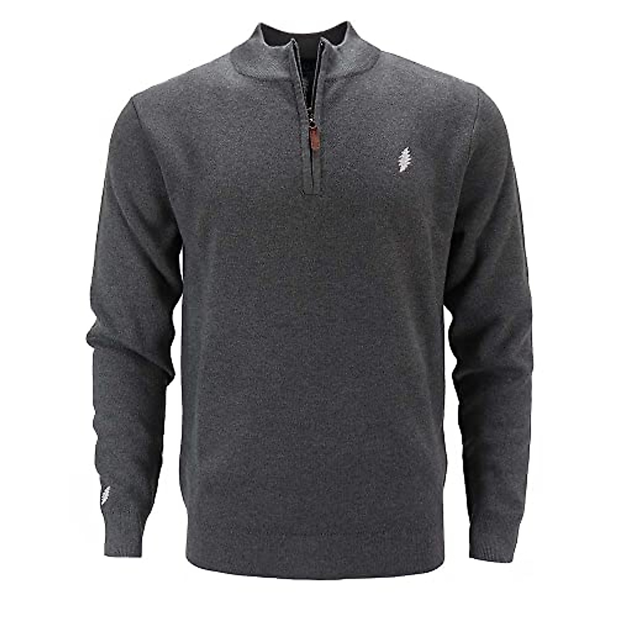 SEC.119 Grateful Dead Bolt Quarter-Zip Sweater | 4-Way Stretch Fabric Sweatshirt | Grey Officially Licensed Apparel | Extra Large