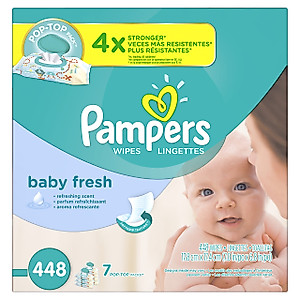 Pampers Baby Fresh Water Baby Wipes 7X Pop-Top Packs, 448 Count