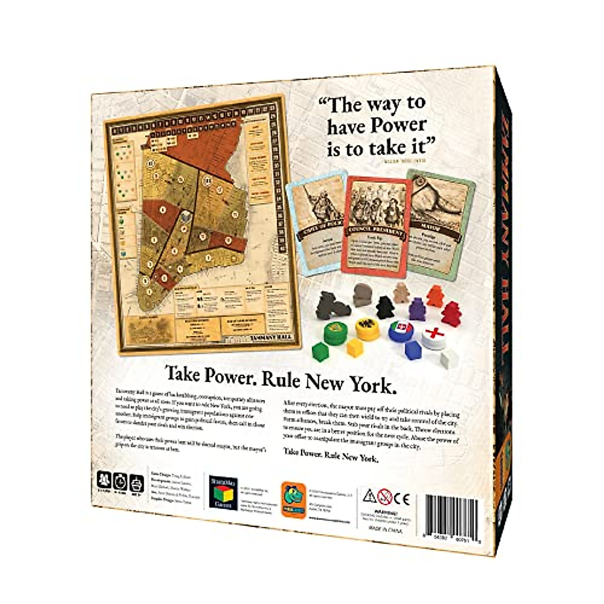 Tammany Hall Board Game - Immersive Political Strategy Game Set in Historic New York City, Family Game for Kids and Adults, Ages 12+, 3-5 Players, 60-90 Minute Playtime, Made by Pandasaurus Games
