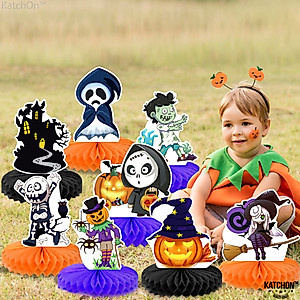 KatchOn, Halloween Centerpieces for Tables - Pack of 8 | Spooky Halloween Table Centerpiece, Pumpkin Halloween Decorations Indoor | Scary Halloween Centerpieces for Ghost Halloween Party Decorations