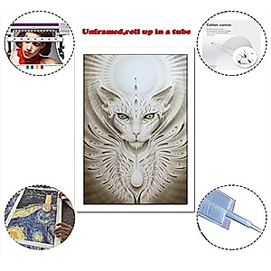 RIP White Light Oracle The Mystic Cat Canvas Art Poster and Wall Art Picture Print Modern Family Bedroom Decor Posters 16x24inch(40x60cm)