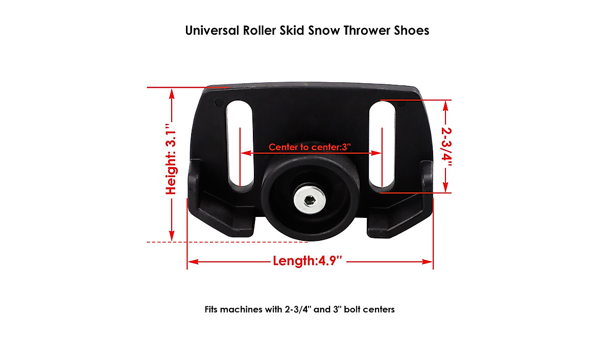 Universal Roller Snowblower Skid Shoes with Carriage Bolts for MTD Snow ...
