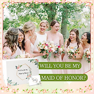 Maid of Honor Proposal Gifts Will You Be My Maid of Honor Box,Maid of Honor Box Proposal Box for Bacheloretter Day 20oz Maid of Honor Box Wine Tumbler Bridal Shower Gifts Set