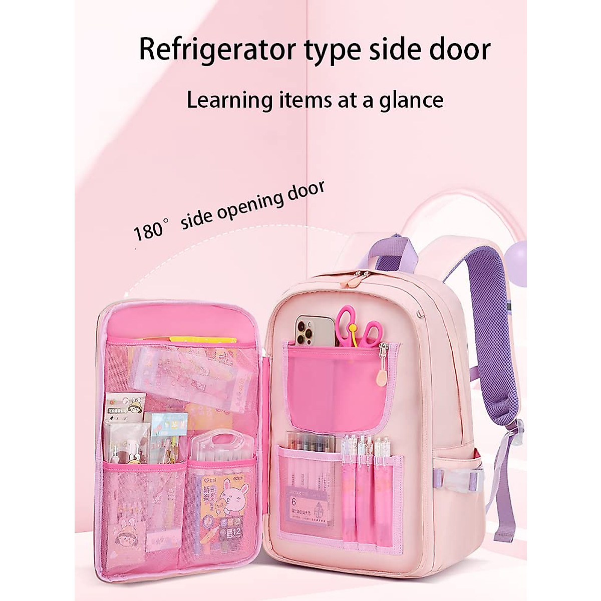 Rcuyyl Cute Bunny Backpack,Kawaii Backpack for School Girls Large Capacity Waterproof Bookbag Casual Bookbag Outdoor Daypack